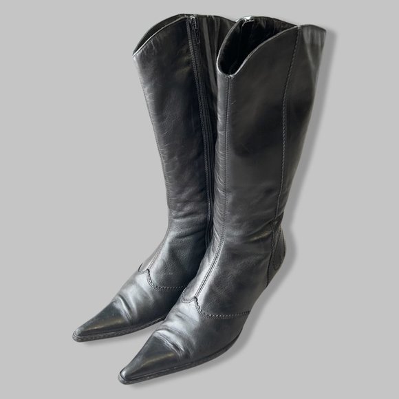 Arnold Churgin | Shoes | Vintage Arnold Churgin Black Leather Kitten ...